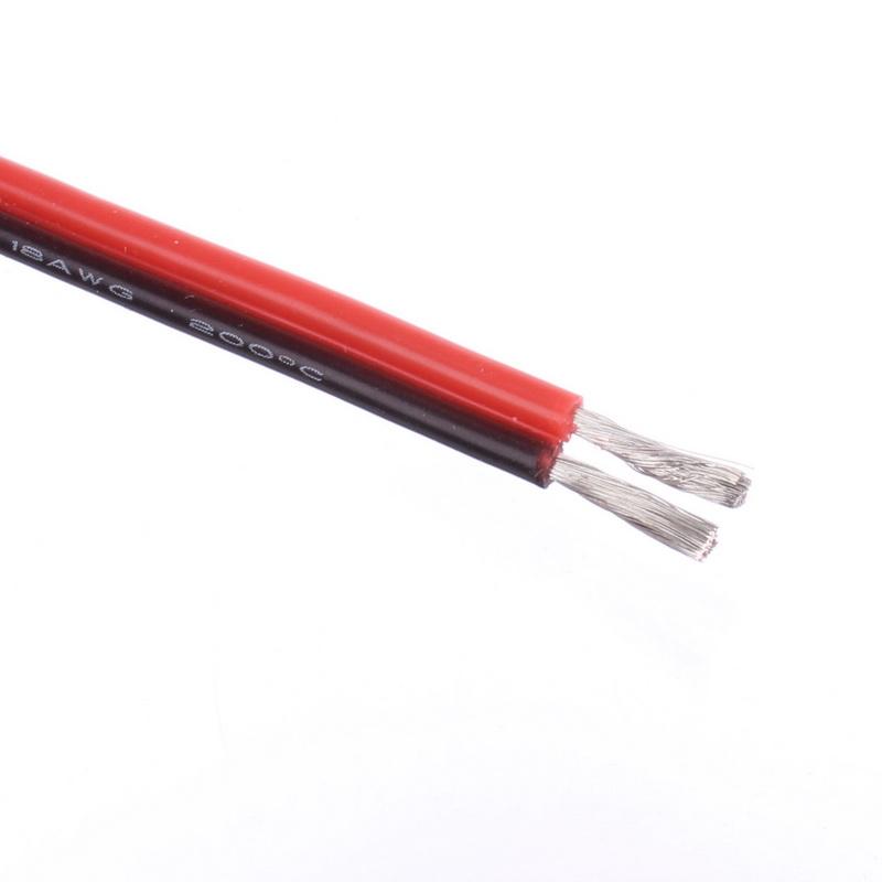 18 AWG Bulk Roll Silicone Wire Priced for Per Foot - Red & Black Conjo